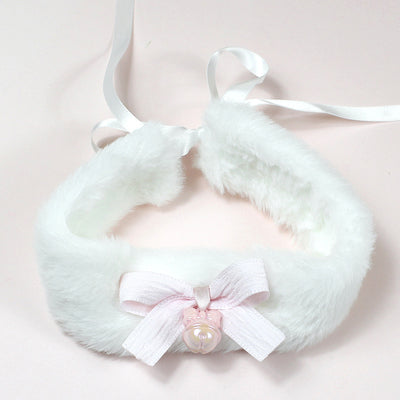 Light Pink Bow Plush Collar – Urclover