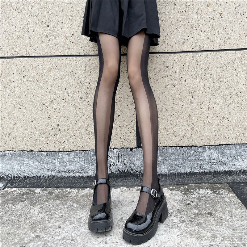 Vertical Stripe Patchwork Stockings – Urclover