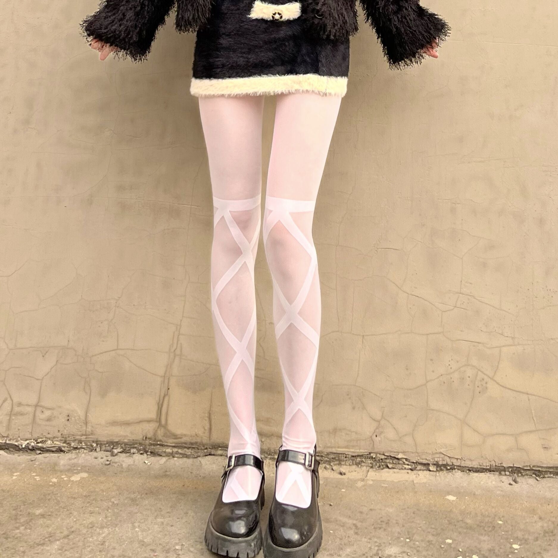 Cross Tie Printed Stockings – Urclover